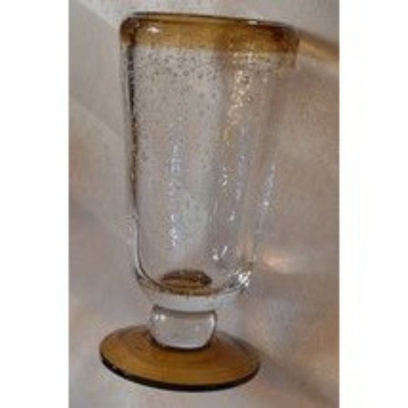 Hand Made | Dining | Hand Blown Hand Made Bubble Glass Clear Amber ...